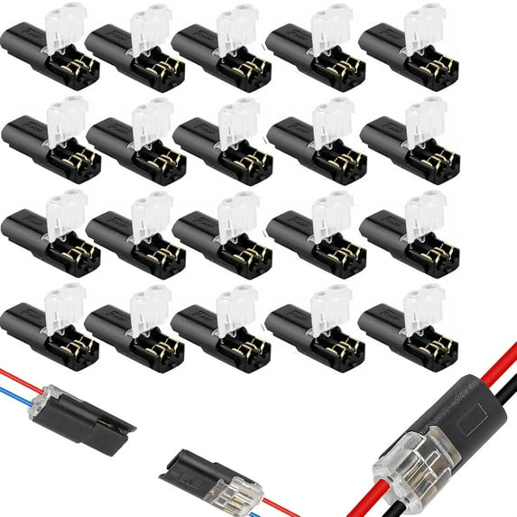 20/40/50/60/100 Pack Double Wire Lock-Grip Connector, Waterproof Double ...