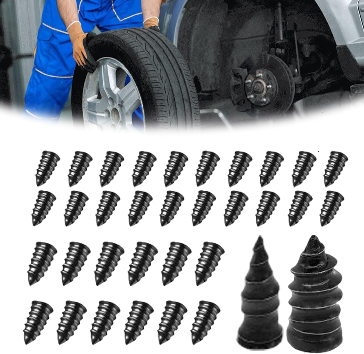 20/40/60/100PCS 2026 New Tire Repair Nails Kit with 2 Sizes, Tire Fix ...