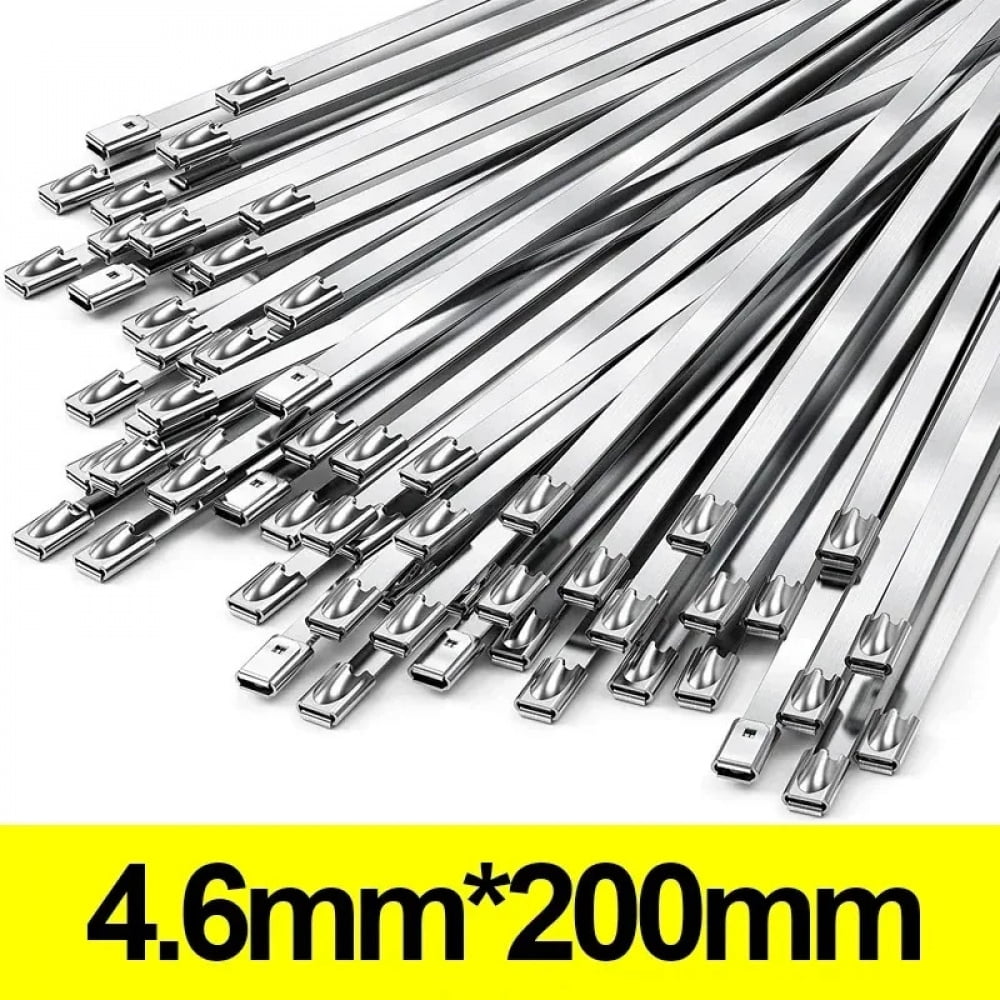 20/40/80/100pcs Stainless Steel Metal Cable Ties Exhaust Wrap Coated ...