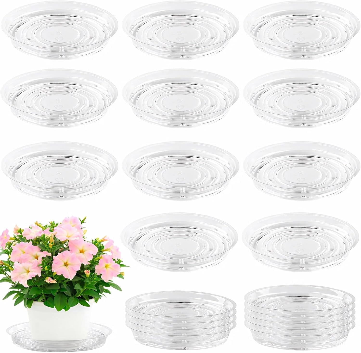 20/40 Pack Plant Saucer Clear Plant Saucers for Outdoors Plants Drip ...