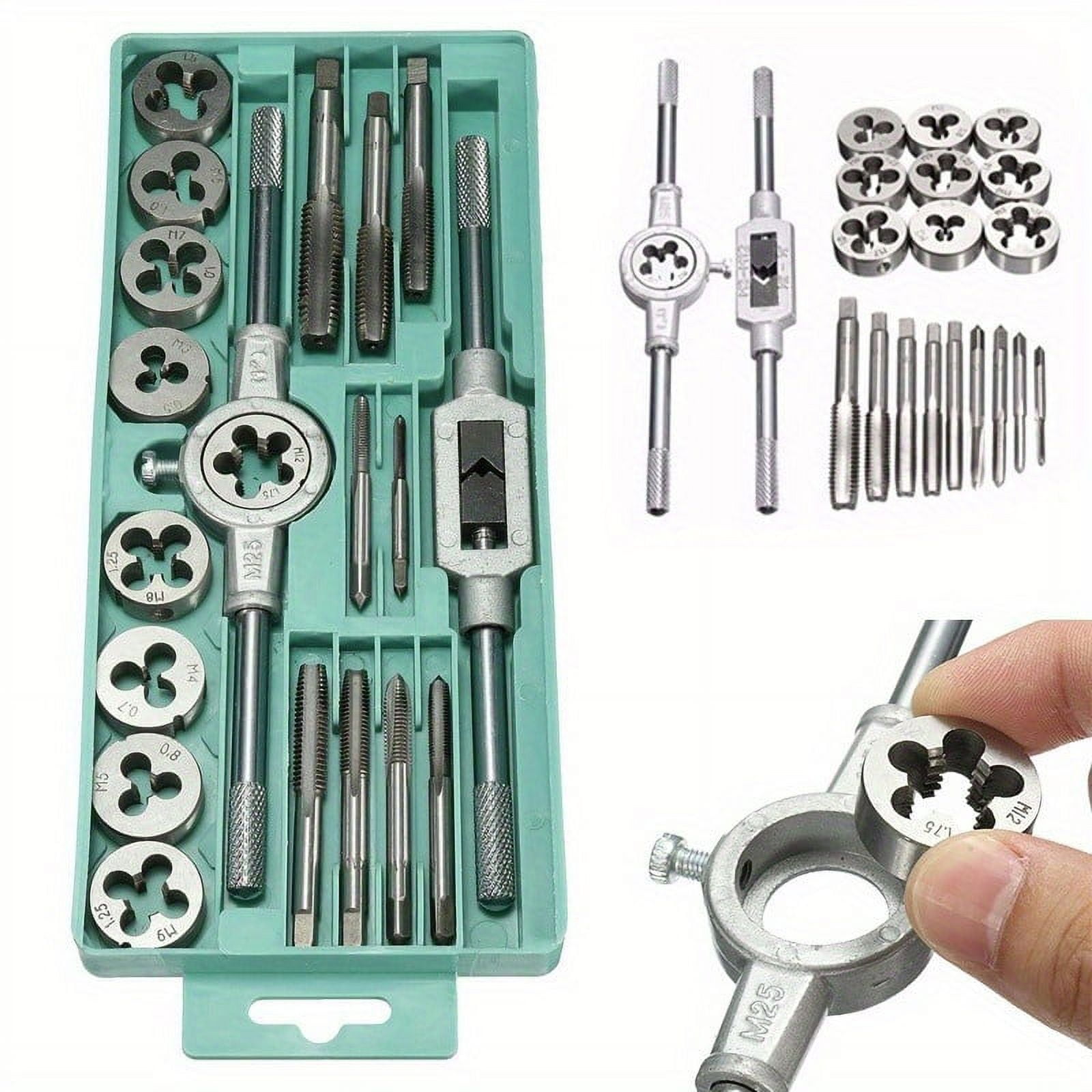 20/40pcs tap die set M3-M12 Screw Thread Metric Taps wrench Dies DIY kit wrench screw Threading ...