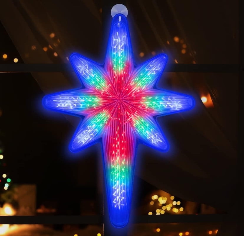 20" 44 LED Bethlehem Star With Movement,3D Bethlehem Star digital flash ...