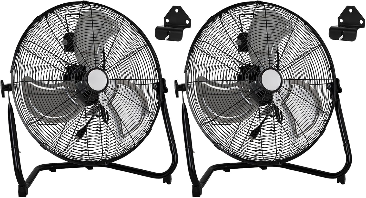 20" 4650 CFM High Velocity Floor Fan, 3-Speed, Heavy Duty Metal ...