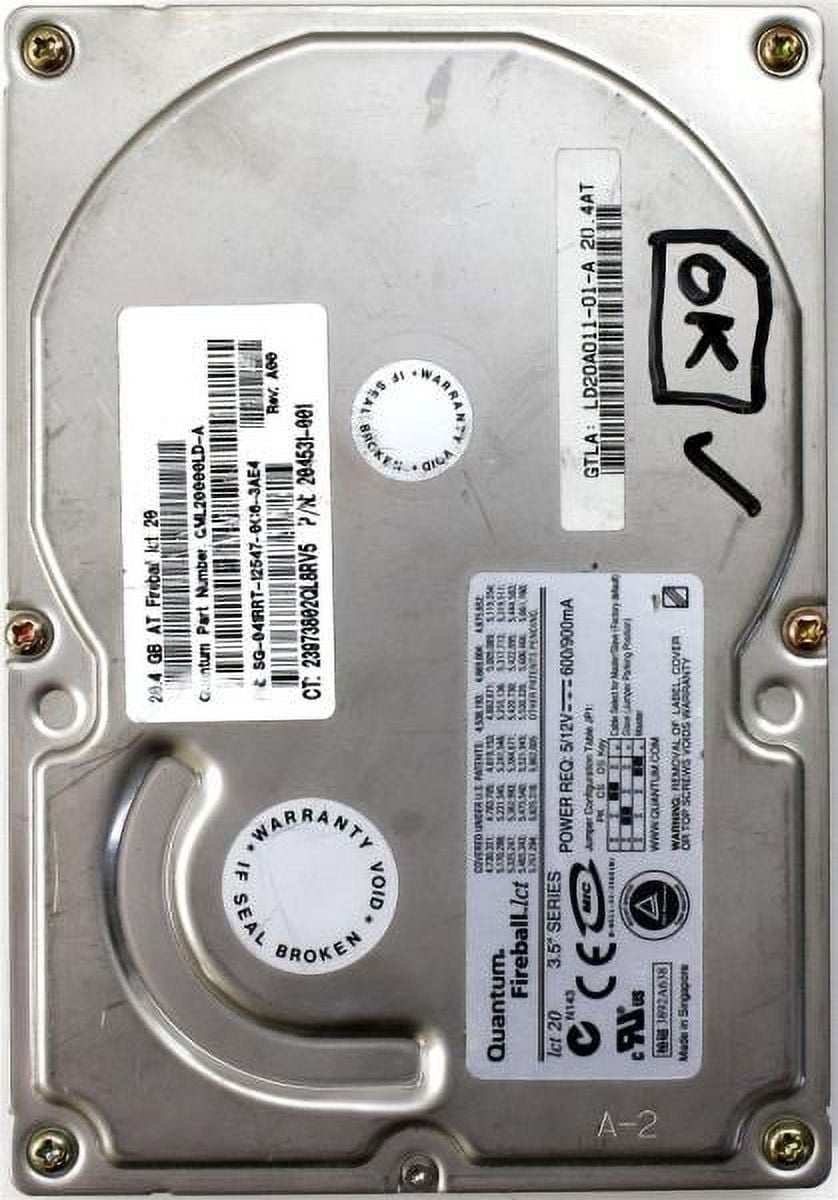 20.4gb at fireball lct20 qml20000ld-a sg-041rrt 204531-001 ld20a011 ...