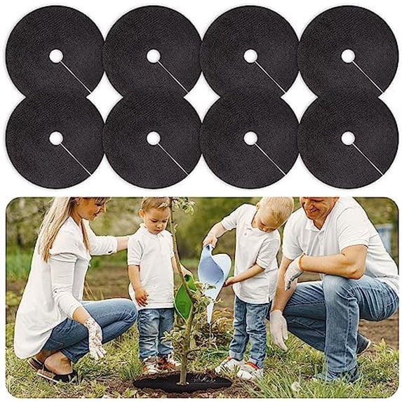 20.5" Non-Woven Tree Mulch Ring 8 Pack, Weed Barrier Mat,Degradable ...