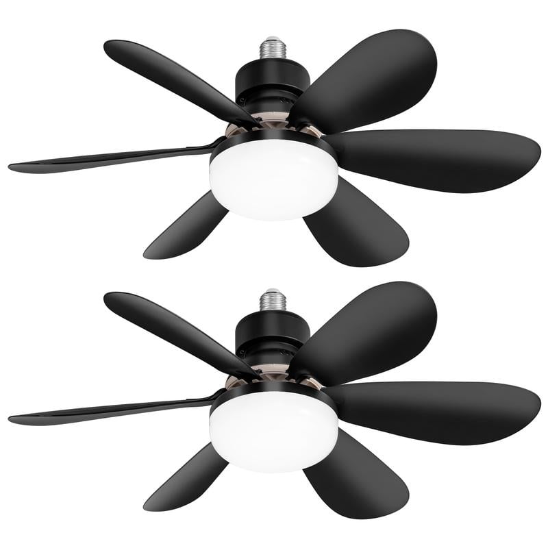 20.5" Ceiling Fans with Light, Low Profile LED Socket Fan Lamps with ...