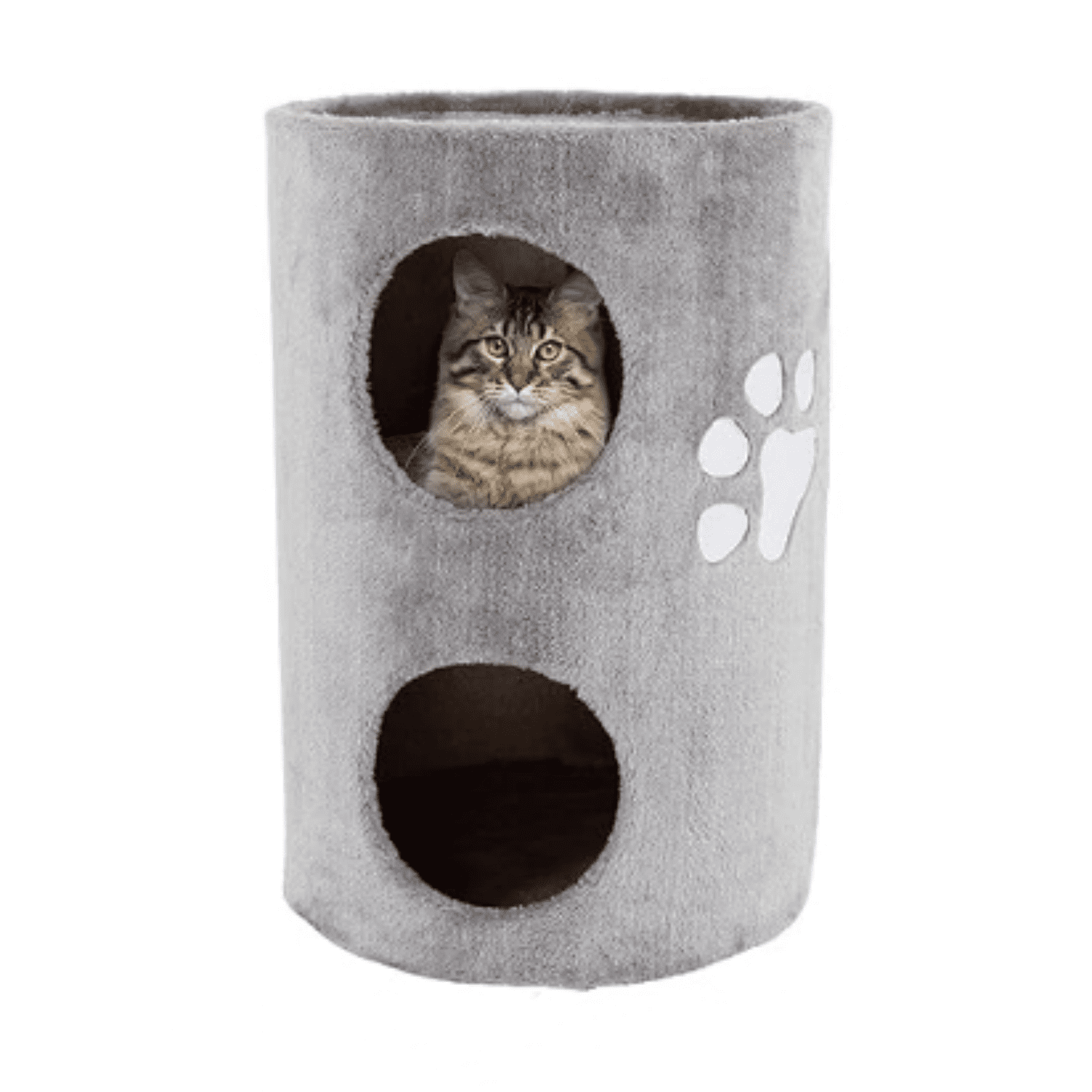 20.5-Inch Cat Condo - 2 Story Cat House with Scratch Pad, Barrel Shaped ...
