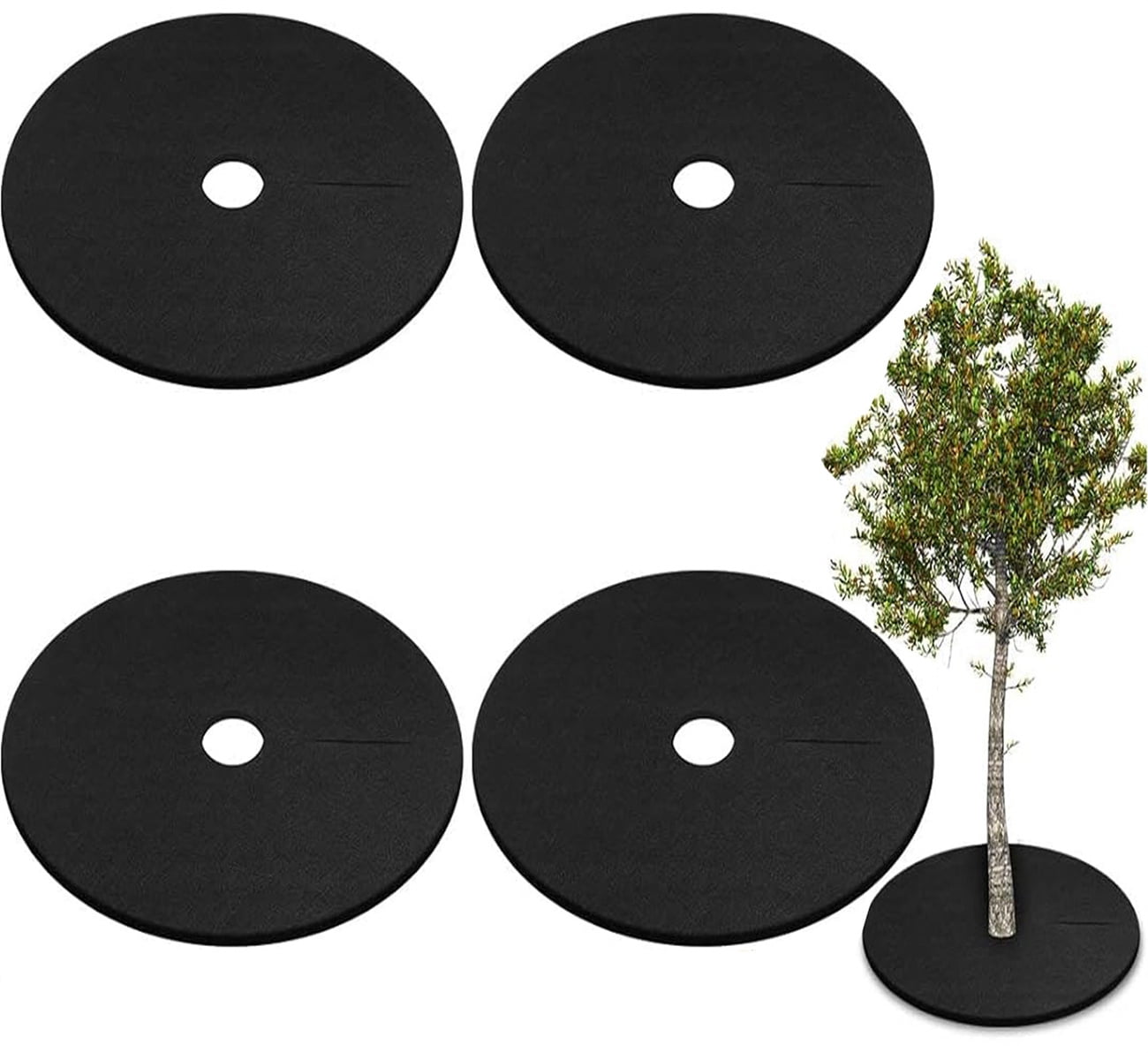 20.5 Inch Tree Protection Barrier Mat,Bexikou 4 Pcs Non-Woven Tree ...
