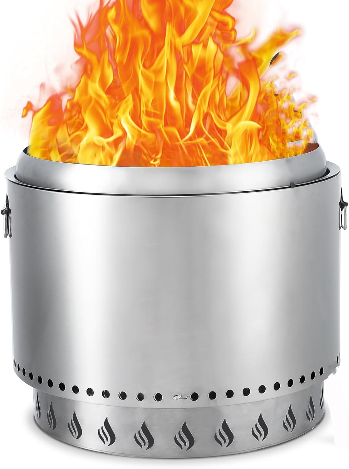 20.5" Smokeless Fire Pit, Stainless Steel Wood Burning Outdoor Fire Pit ...