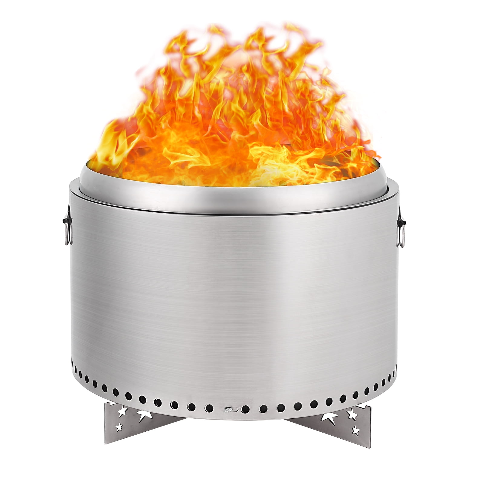 20.5" Smokeless Fire Pit, Stainless Steel Wood Burning Outdoor Fire Pit ...