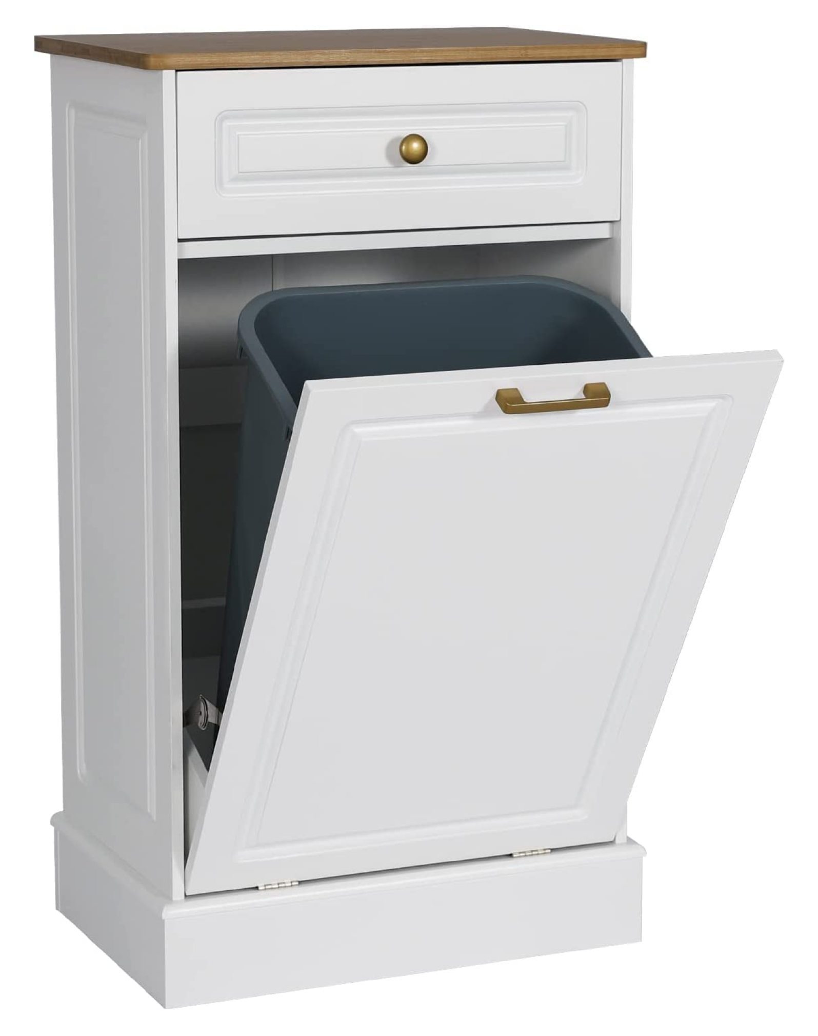 20.5'' Wooden Tilt Out Trash Can Cabinet for Kitchen Island,Tilt Out ...