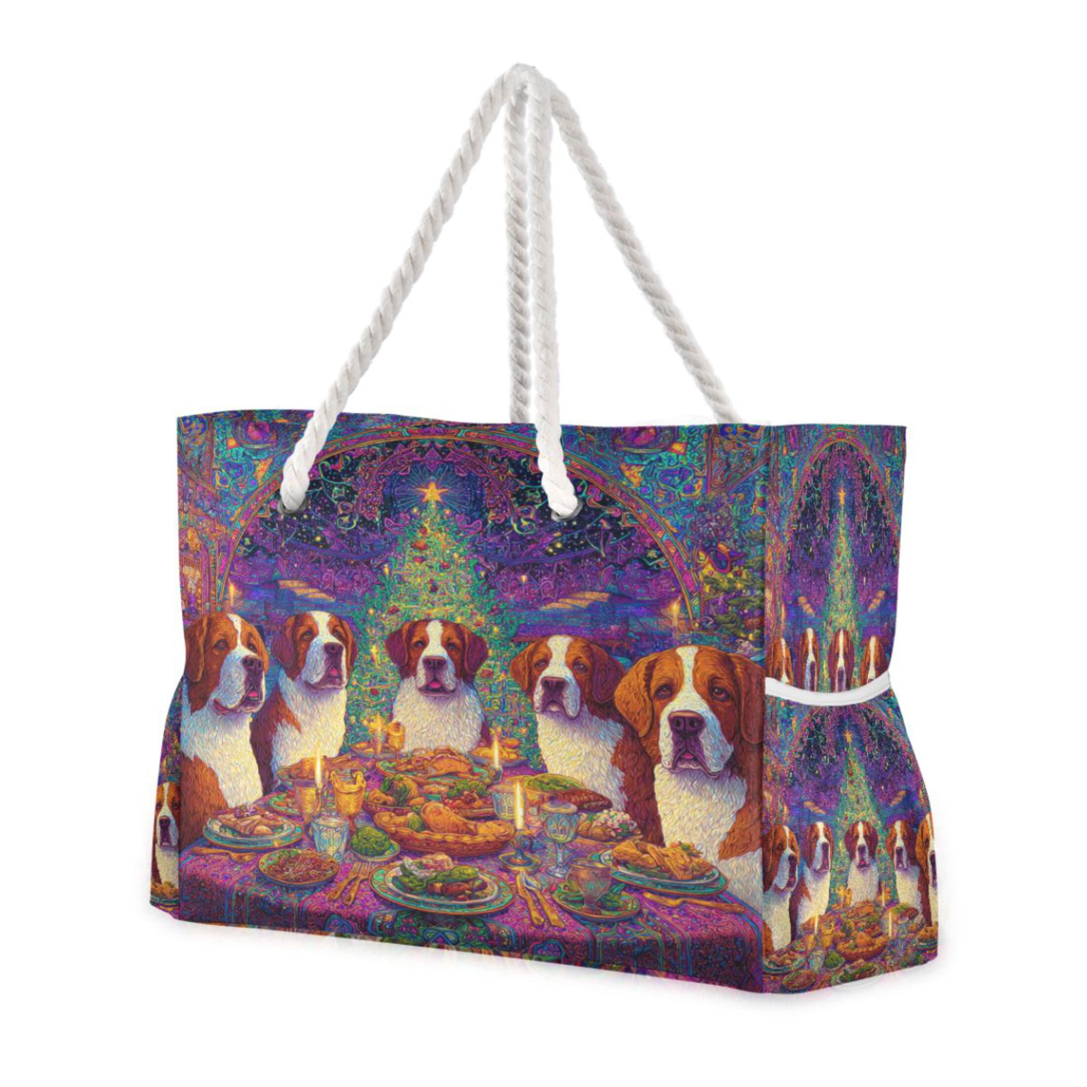 20.5"x15" Large Beach Tote Bag with Rope Handles, Waterproof Nylon ...