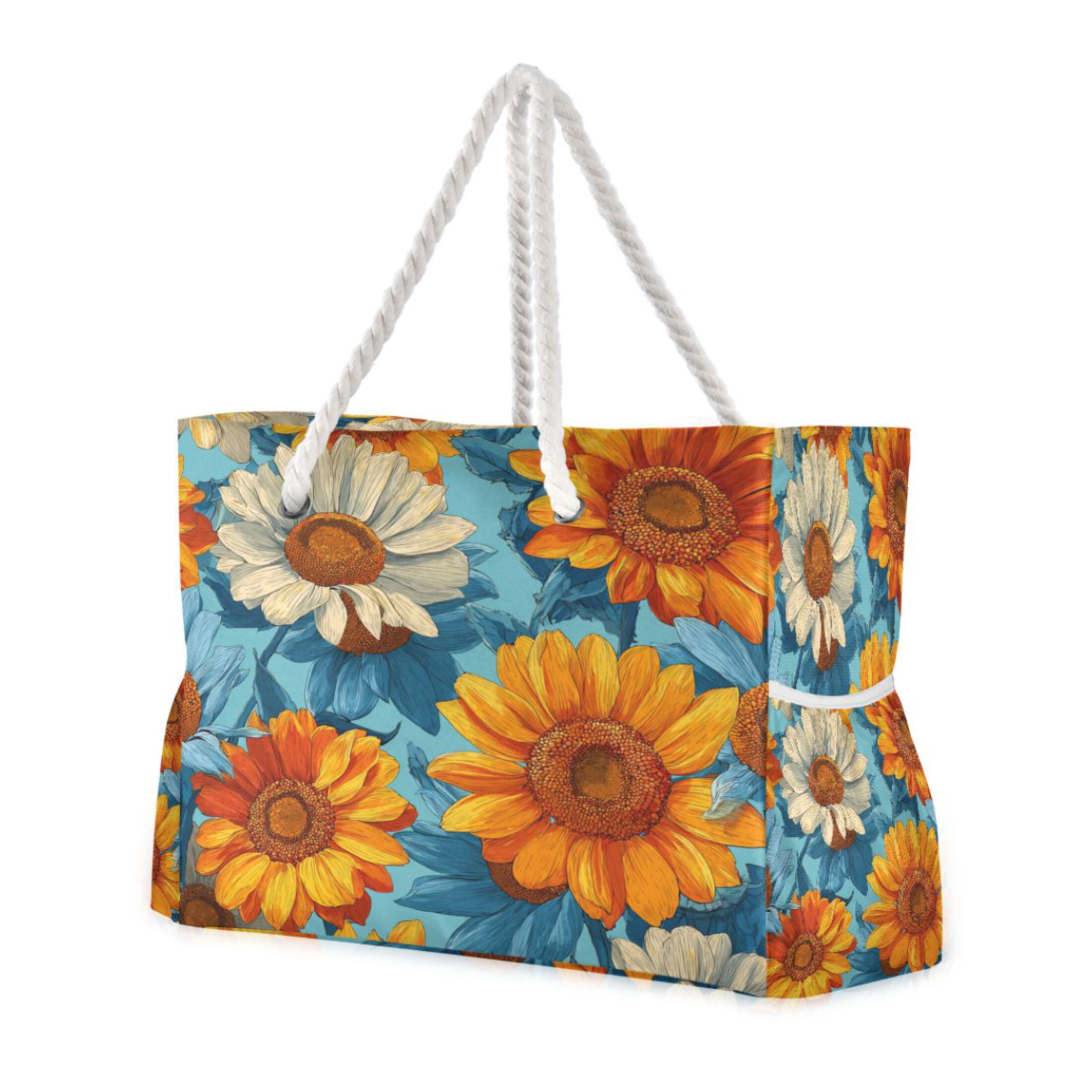 20.5"x15" Large Beach Tote Bag with Rope Handles, Waterproof Nylon ...
