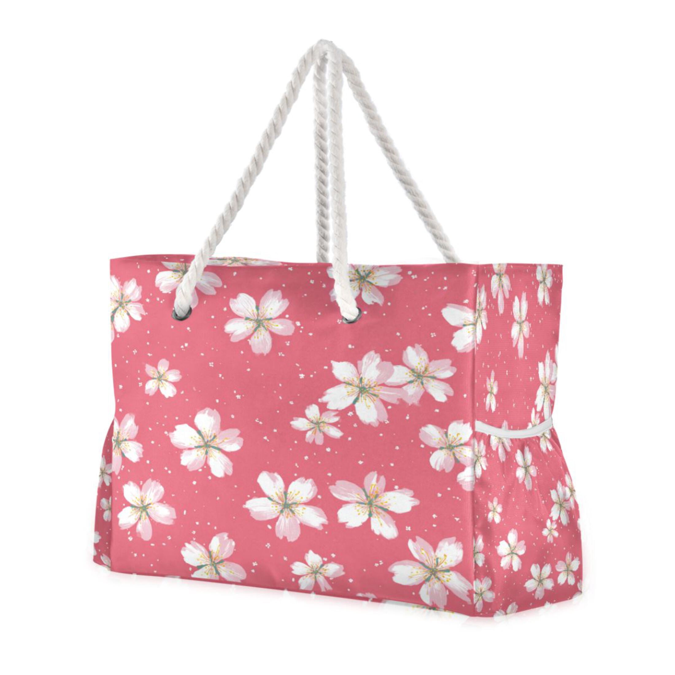 20.5"x15" Large Beach Tote Bag with Rope Handles, Waterproof Nylon ...
