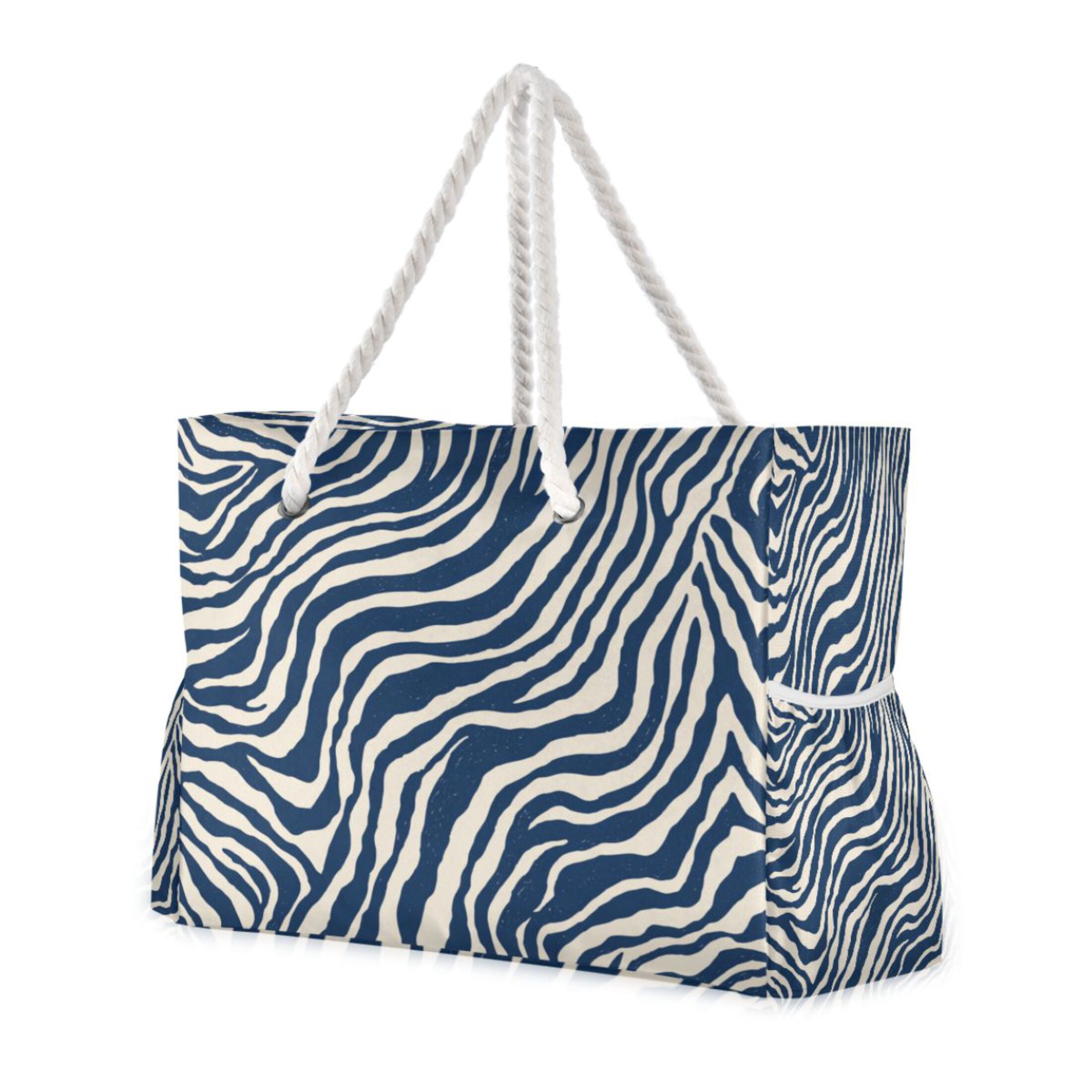 20.5"x15" Large Beach Tote Bag with Rope Handles, Waterproof Nylon ...
