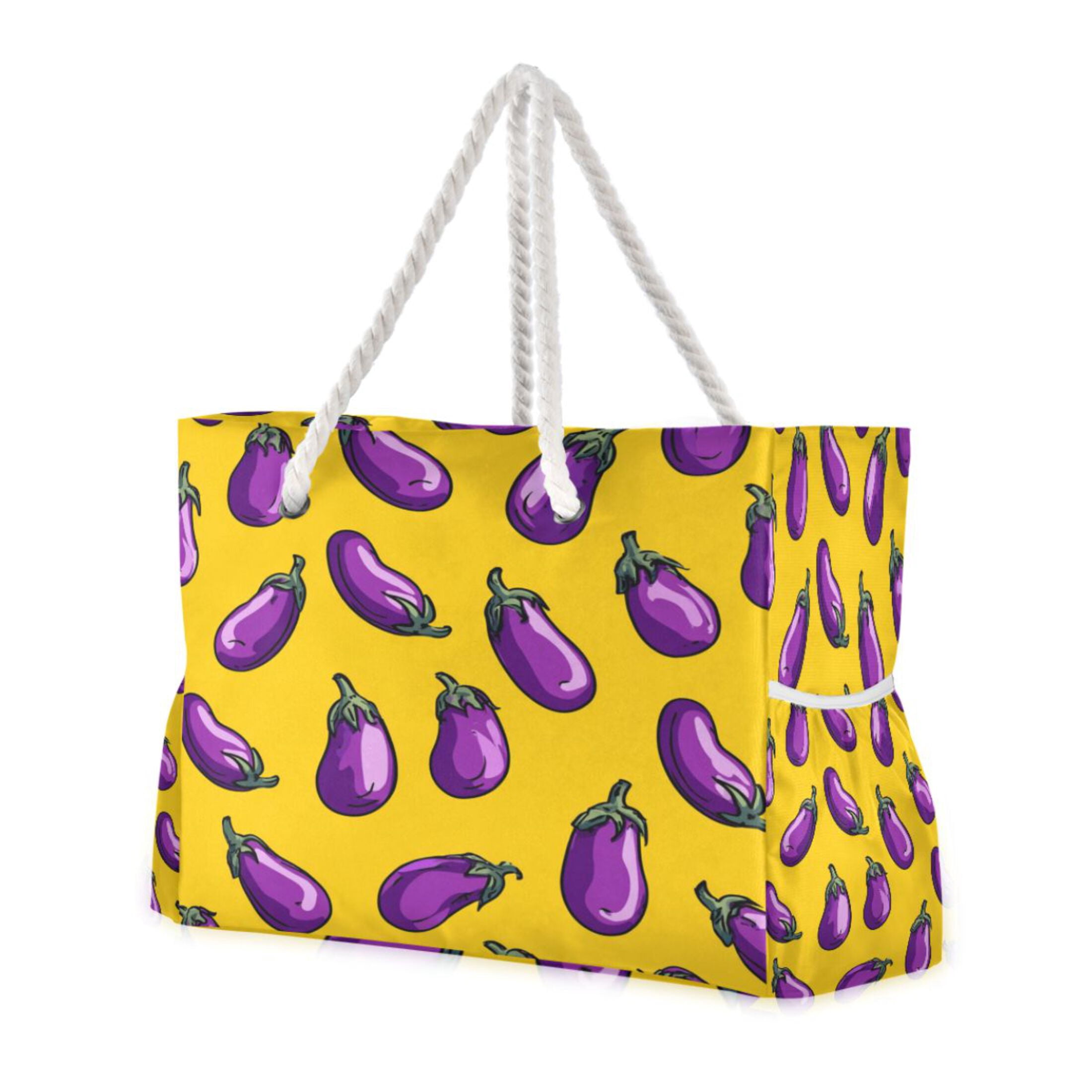 20.5"x15" Large Beach Tote Bag with Rope Handles, Waterproof Nylon ...