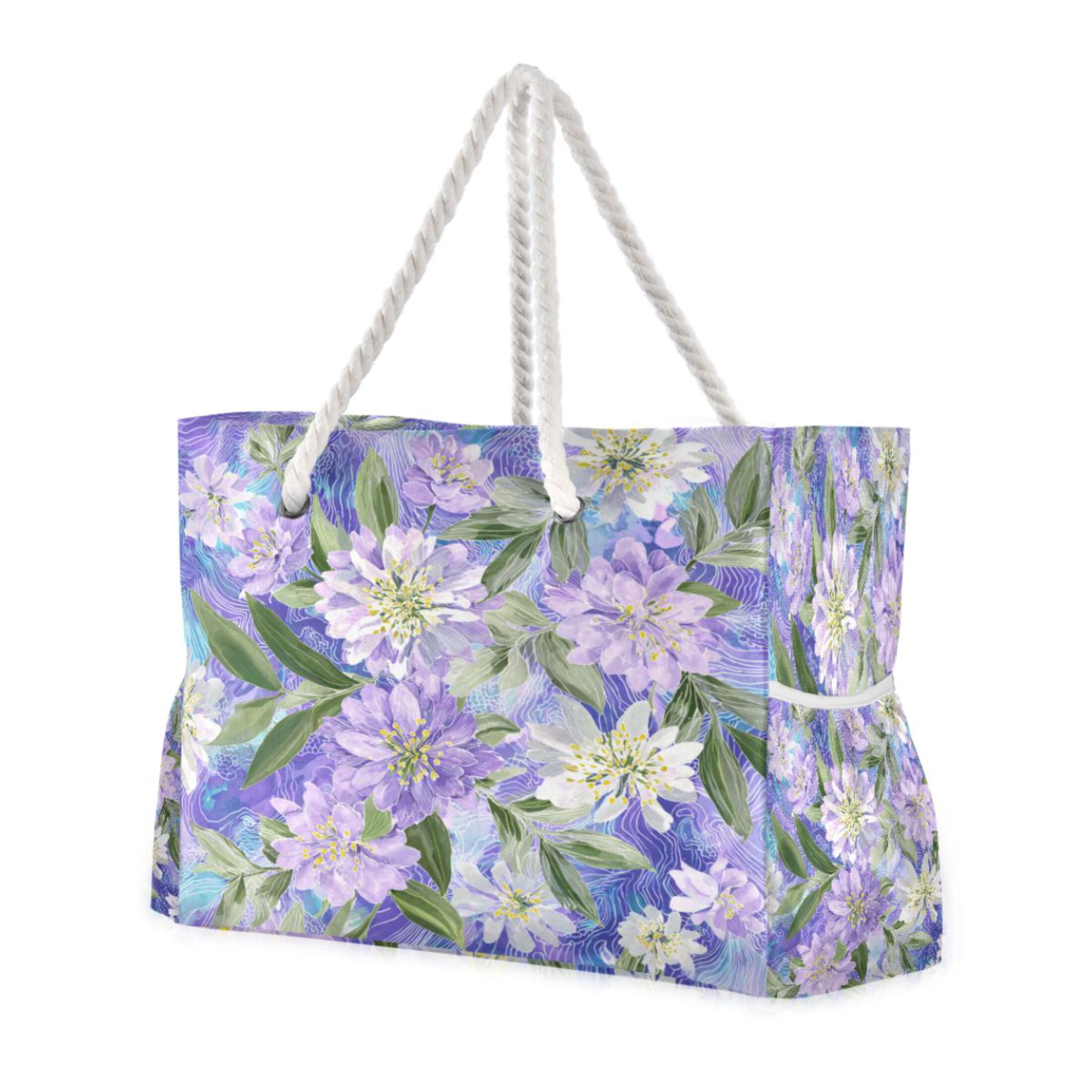 20.5"x15" Large Beach Tote Bag with Rope Handles, Waterproof Nylon ...