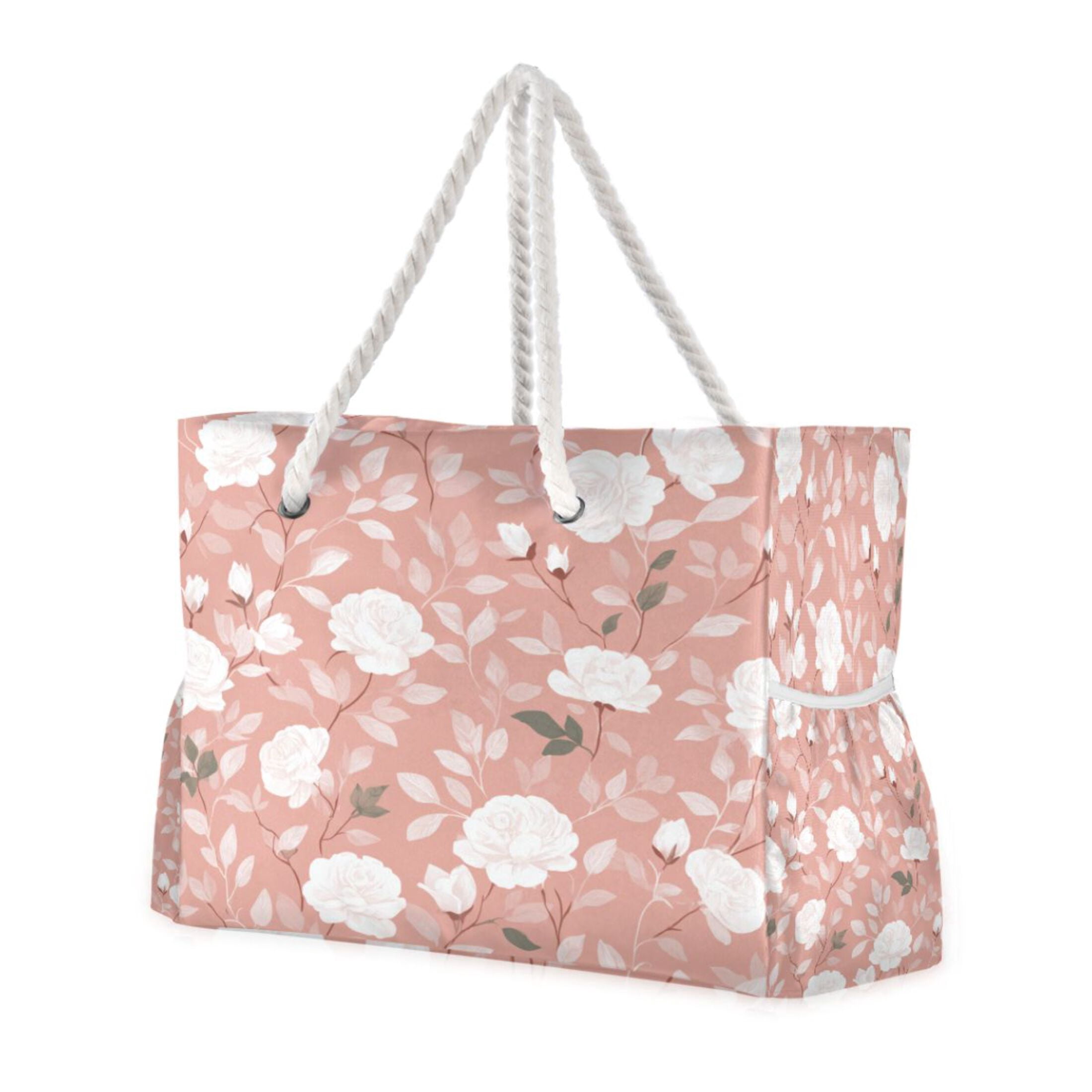 20.5"x15" Large Beach Tote Bag with Rope Handles, Waterproof Nylon ...