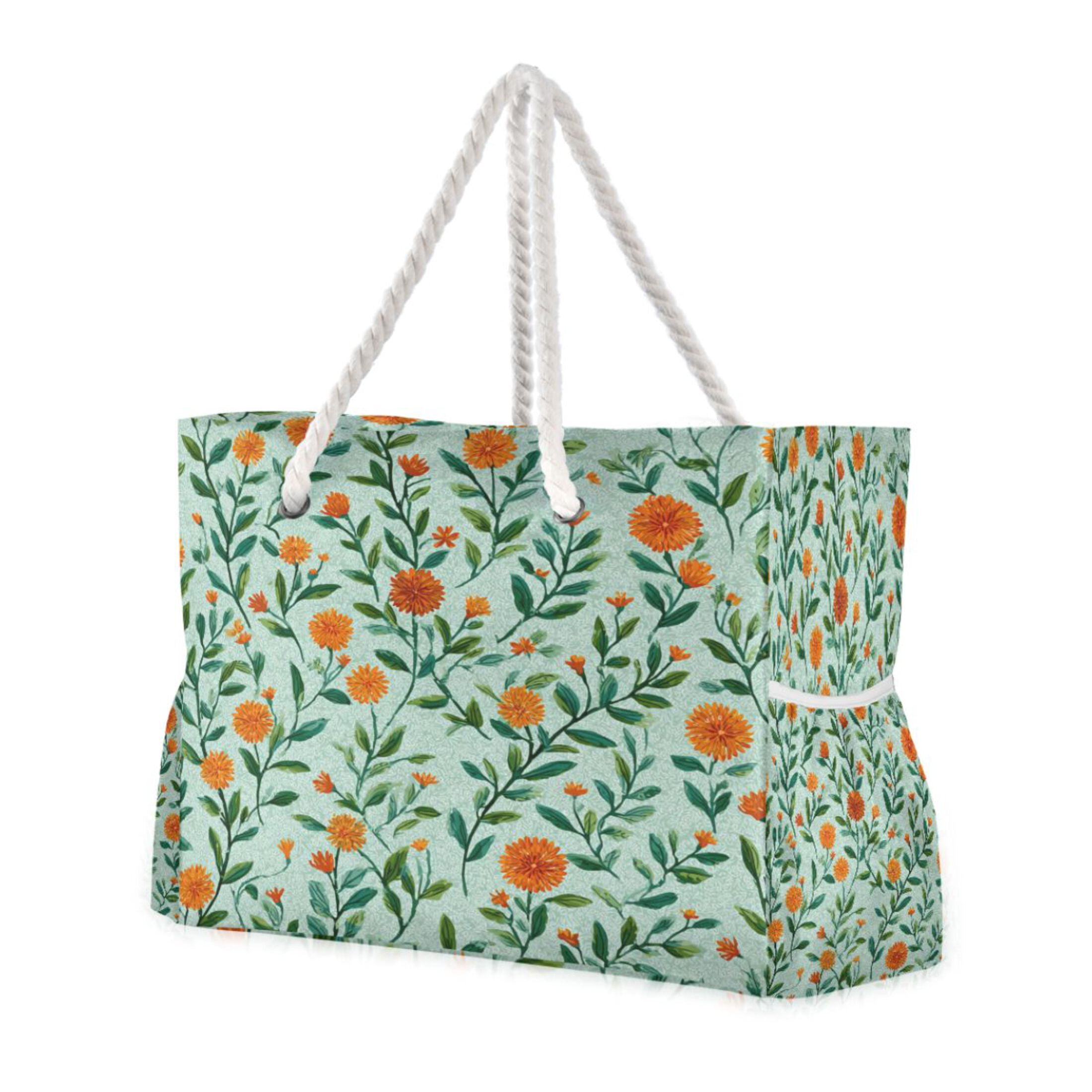 20.5"x15" Large Beach Tote Bag with Rope Handles, Waterproof Nylon ...