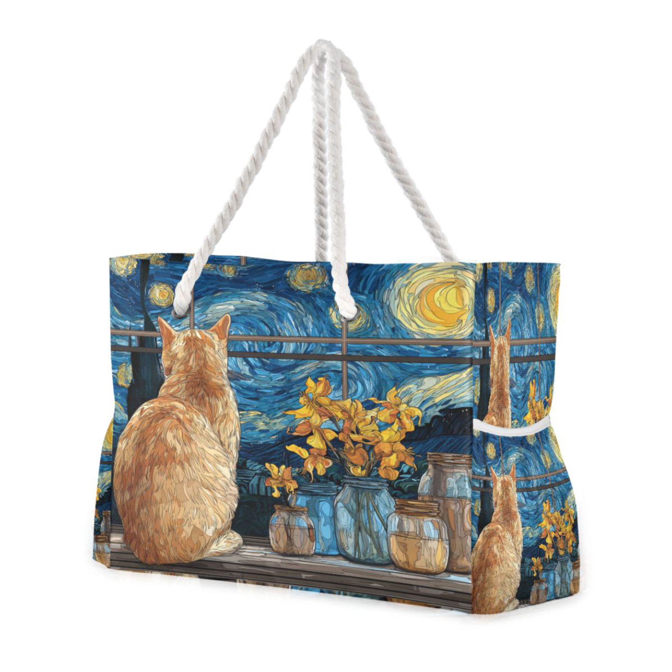 20.5"x15" Large Beach Tote Bag with Rope Handles, Waterproof Nylon ...