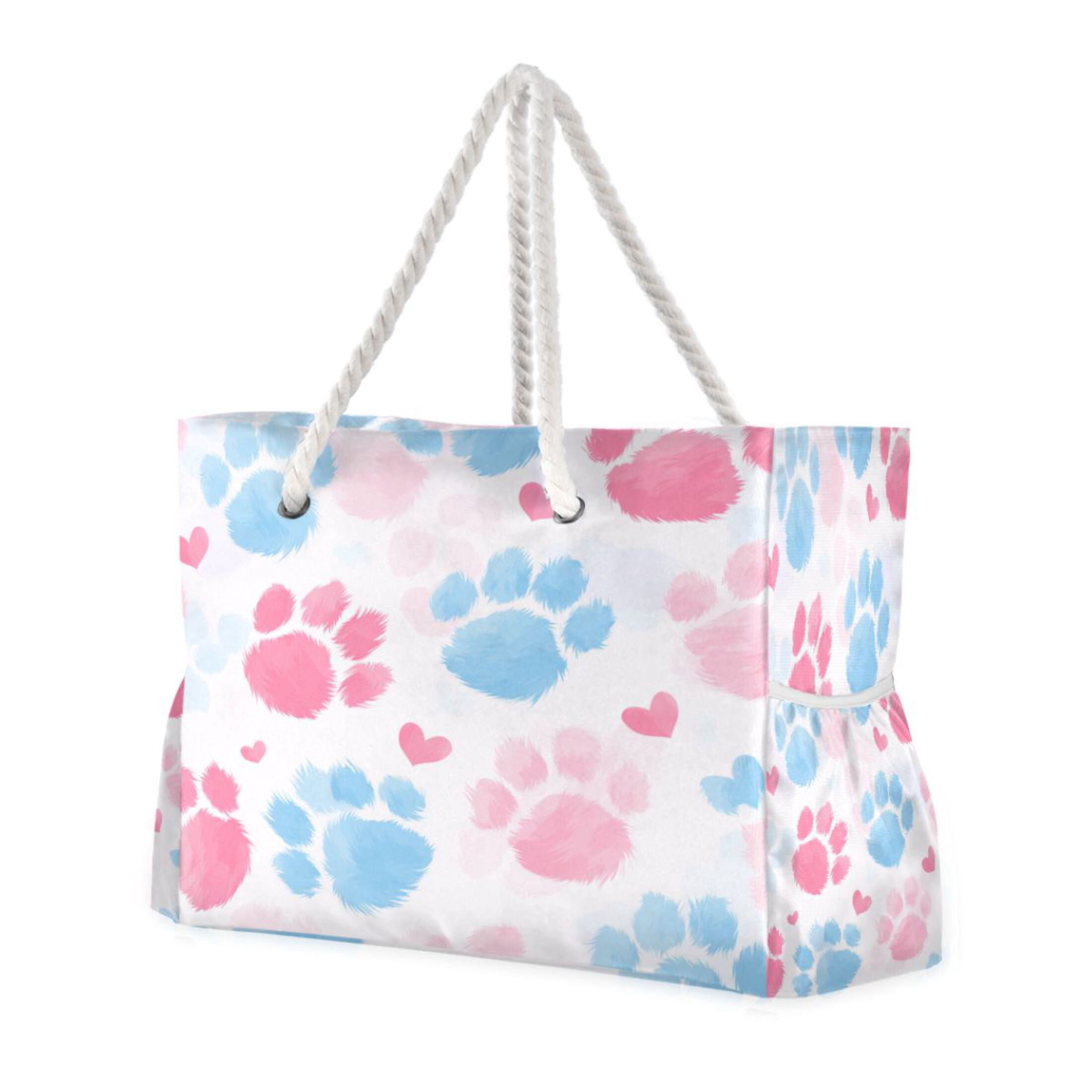20.5"x15" Large Beach Tote Bag with Rope Handles, Waterproof Nylon ...