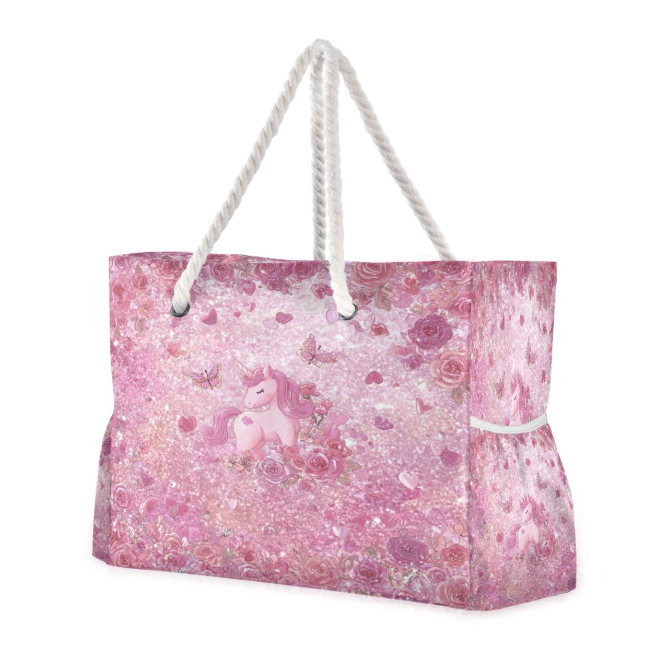 20.5"x15" Large Beach Tote Bag with Rope Handles, Waterproof Nylon ...