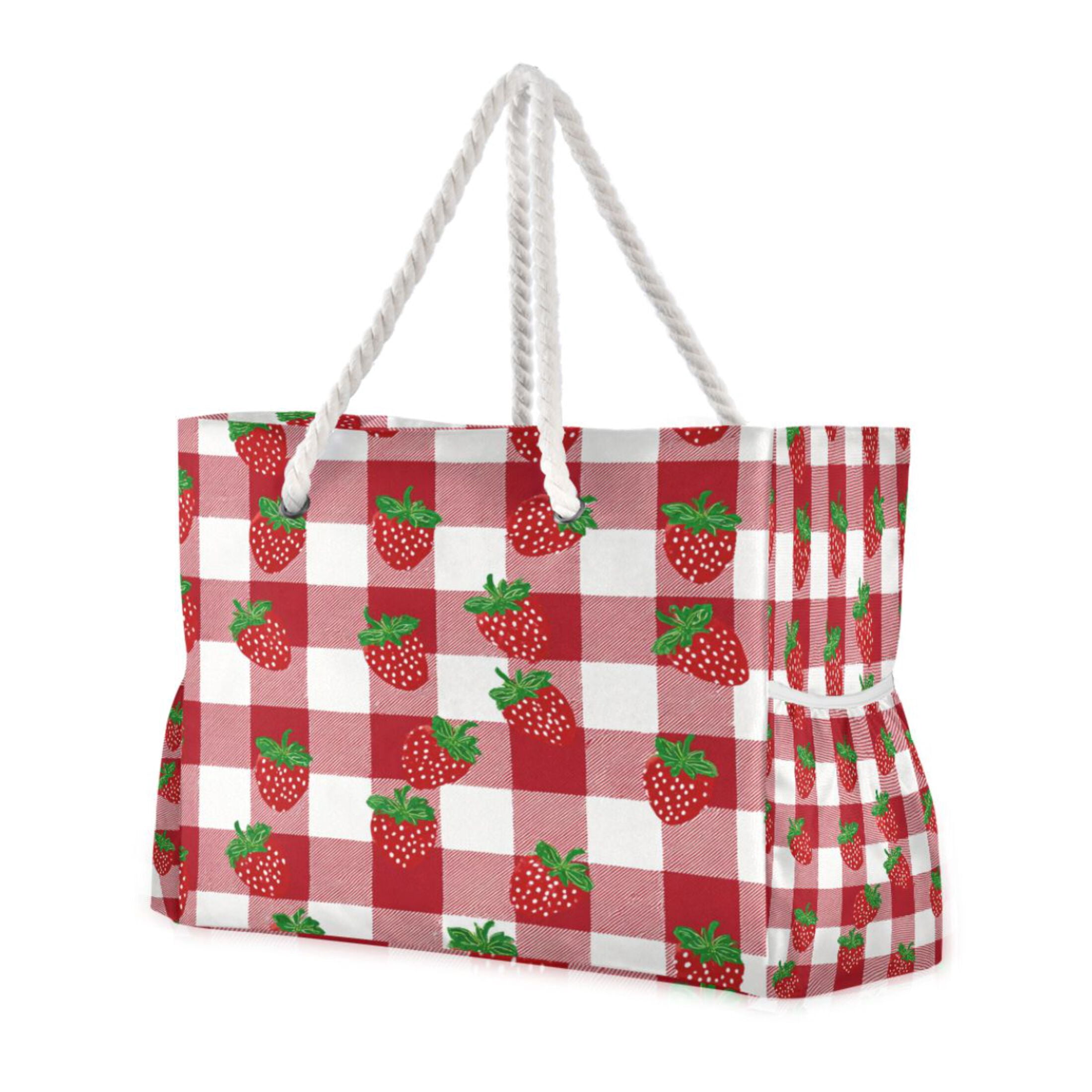 20.5"x15" Large Beach Tote Bag with Rope Handles, Waterproof Nylon ...