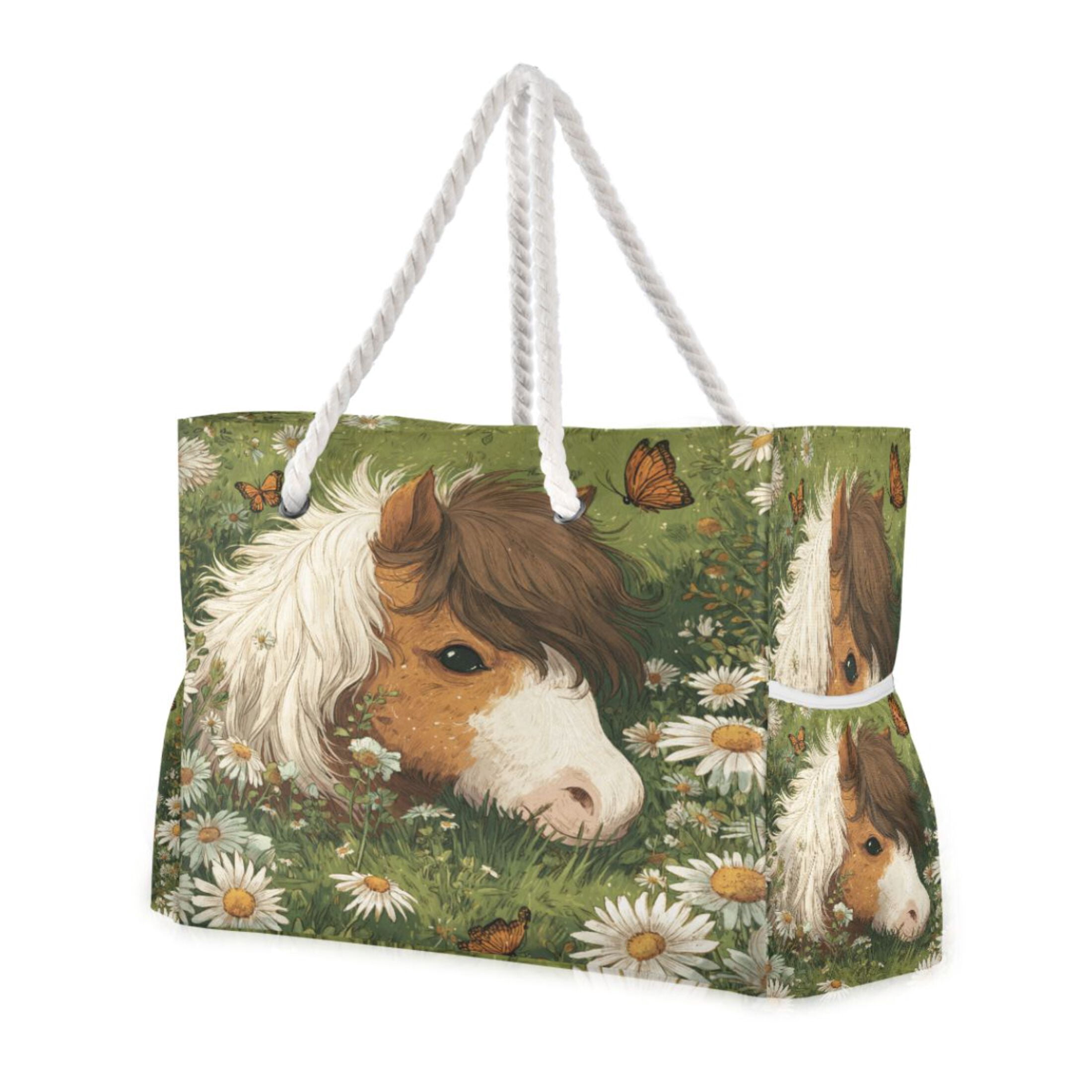 20.5"x15" Large Beach Tote Bag with Rope Handles, Waterproof Nylon ...