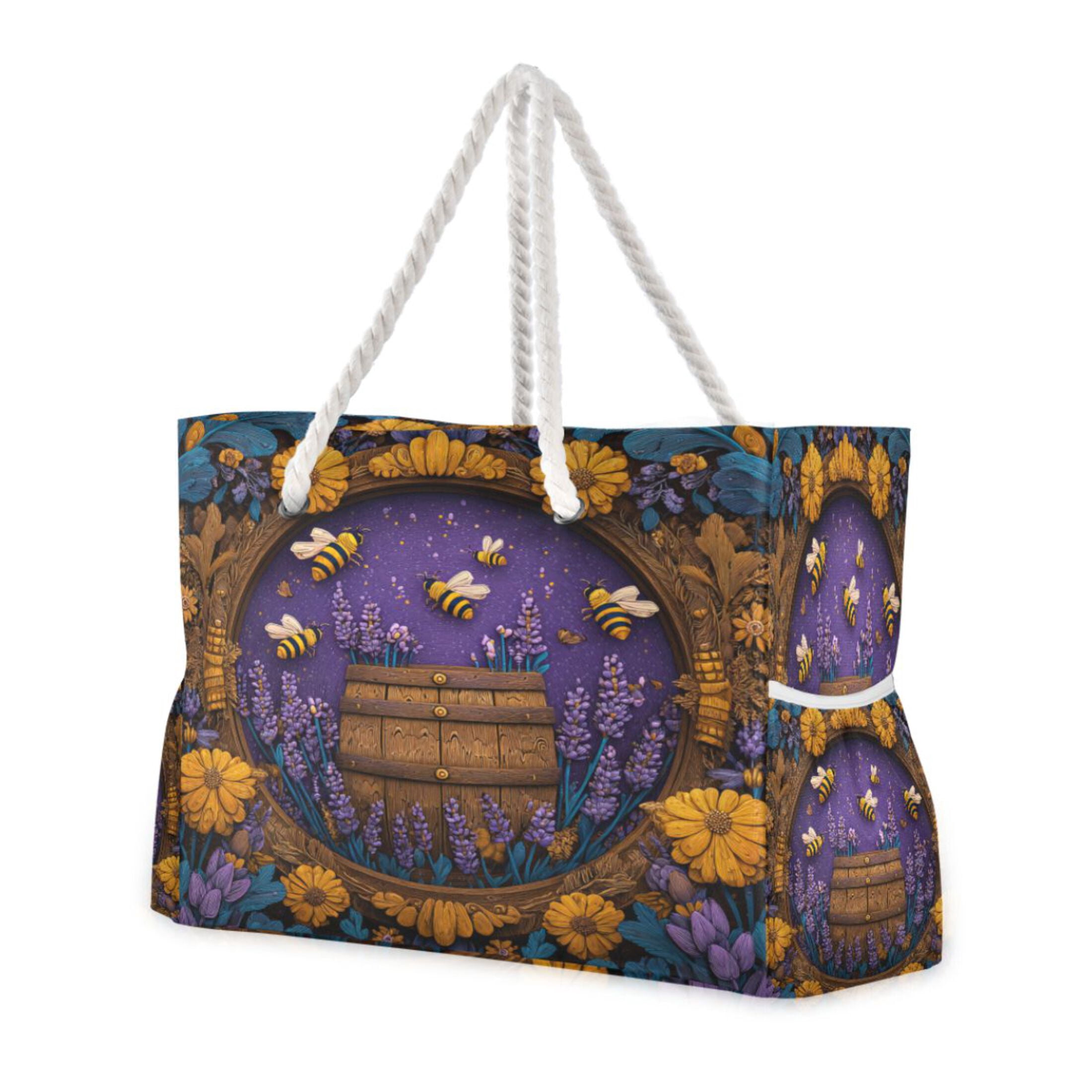 20.5"x15" Large Beach Tote Bag with Rope Handles, Waterproof Nylon ...