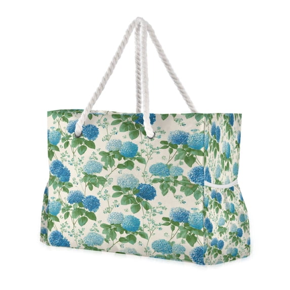20.5"x15" Large Beach Tote Bag with Rope Handles, Waterproof Nylon ...