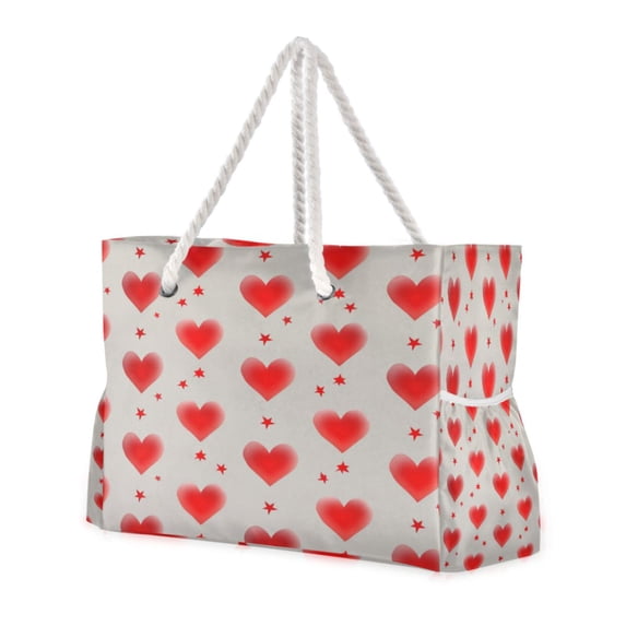 20.5"x15" Large Beach Tote Bag with Rope Handles, Waterproof Nylon ...