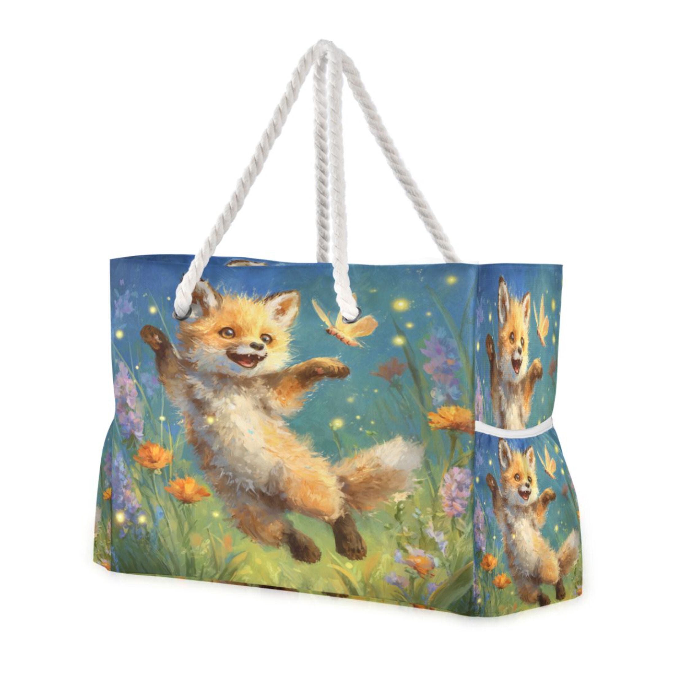 20.5"x15" Large Beach Tote Bag with Rope Handles, Waterproof Nylon ...