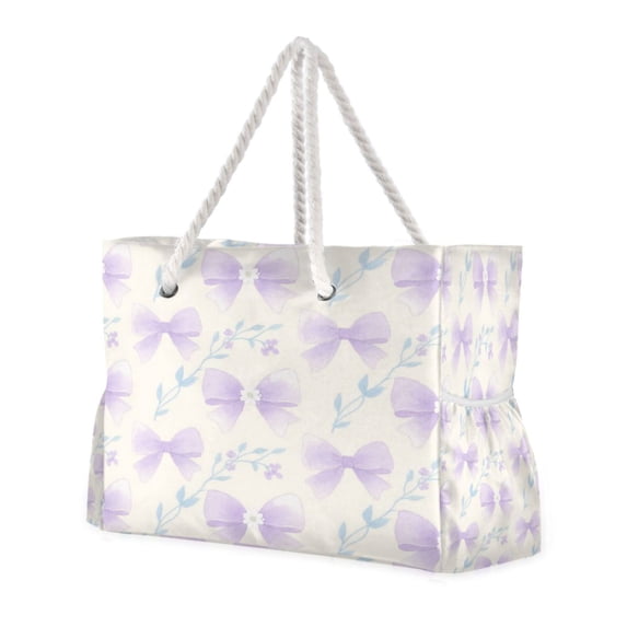 20.5"x15" Large Beach Tote Bag with Rope Handles, Waterproof Nylon ...