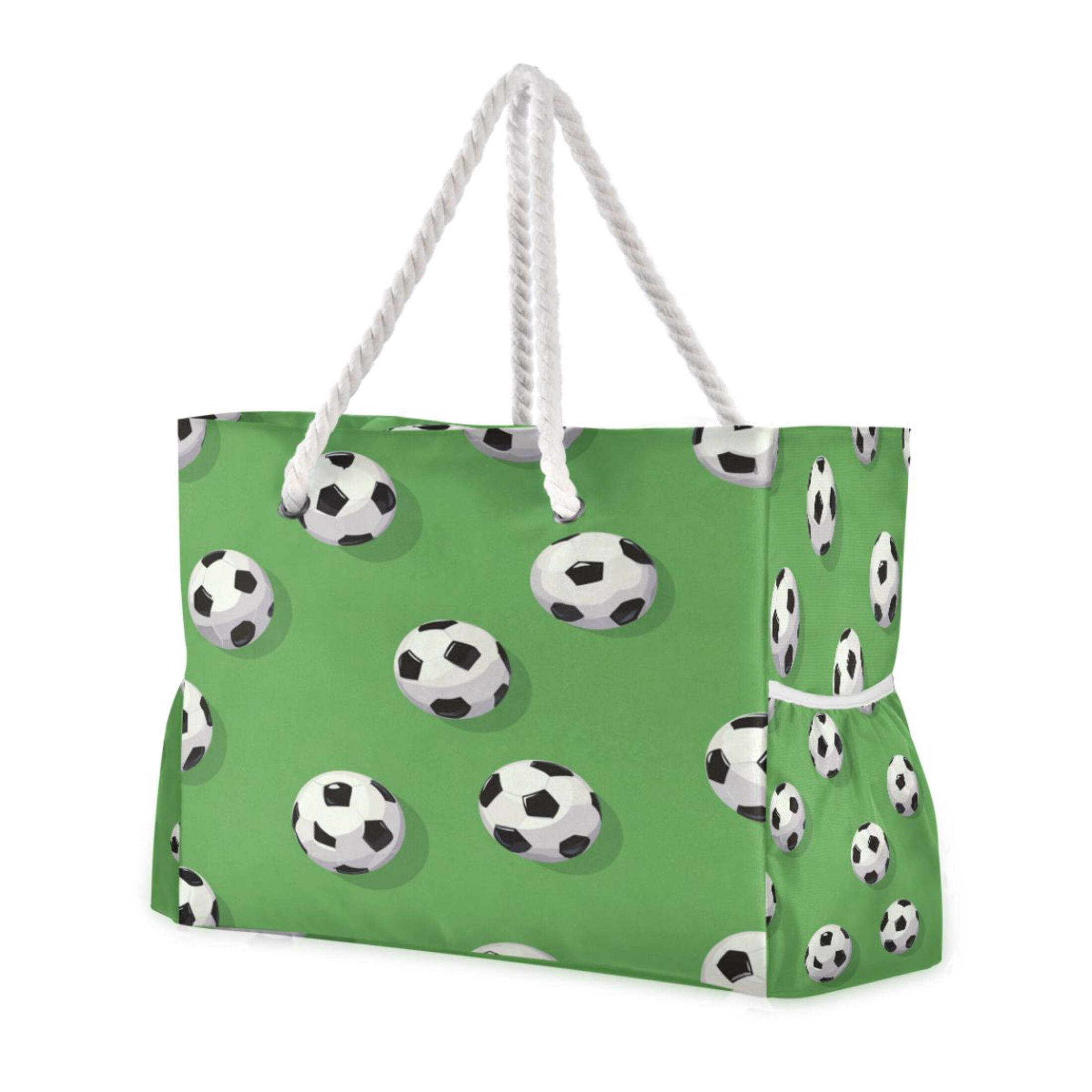 20.5"x15" Large Beach Tote Bag with Rope Handles, Waterproof Nylon ...
