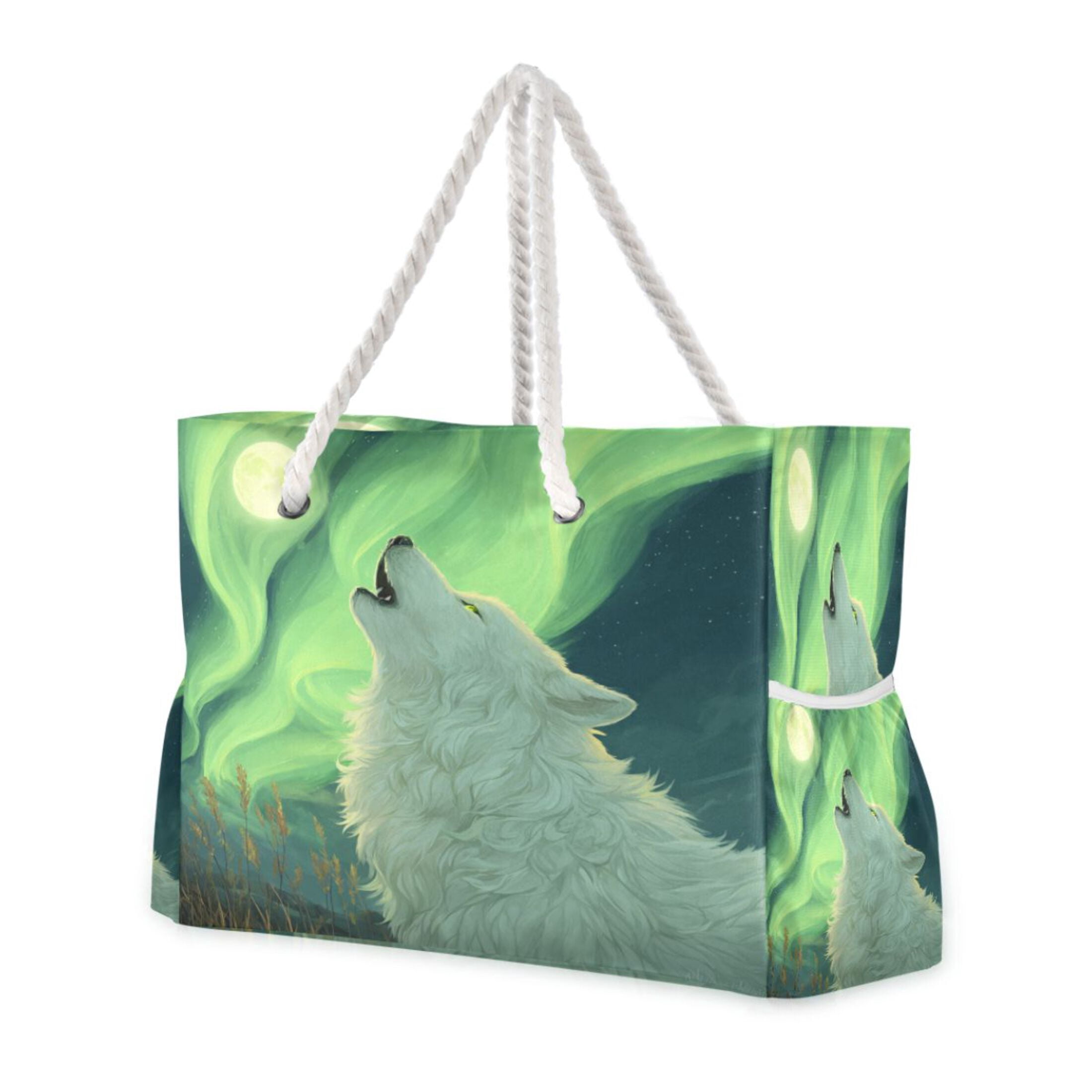 20.5"x15" Large Beach Tote Bag with Rope Handles, Waterproof Nylon ...