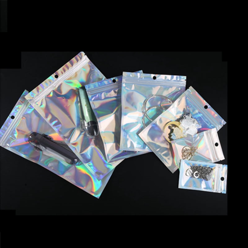 20/50/100pcs Thicken Iridescent Zip Lock Bags Laser Packaging Bag ...