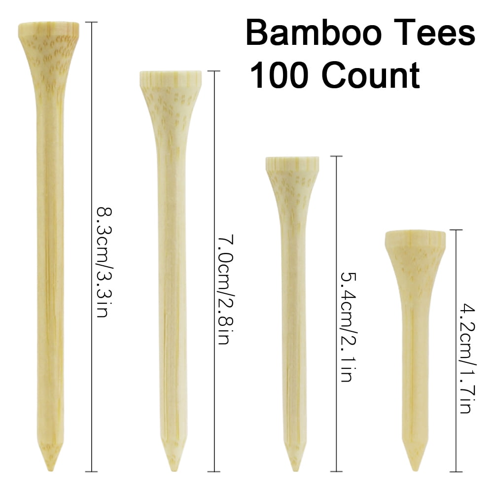 20/50 Count Golf Tees Wood Bamboo Tee Golf Balls Holder 4 Sizes Available Stronger Wooden Tees ...