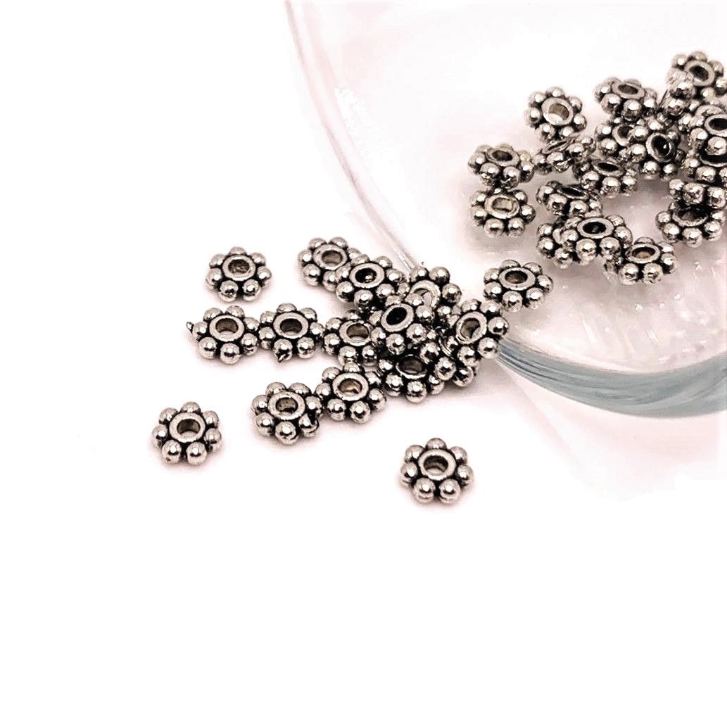 20, 50 or 100 Pieces: Tiny Flower Spacer Beads - Walmart.com
