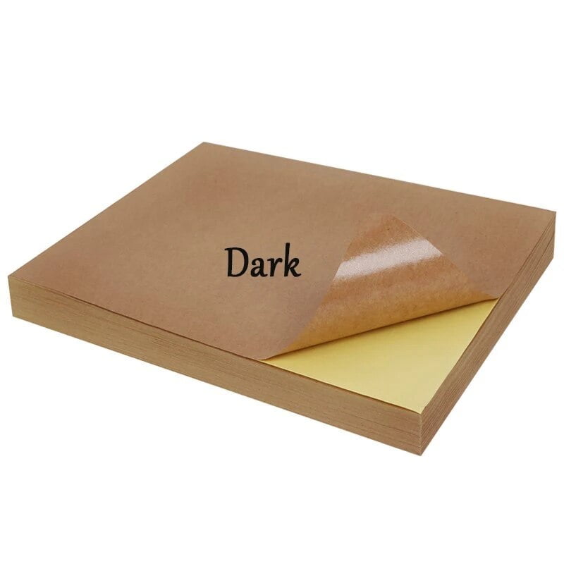 20 50 sheets 80g a4 a5 brown kraft paper self adhesive sticker printing ...