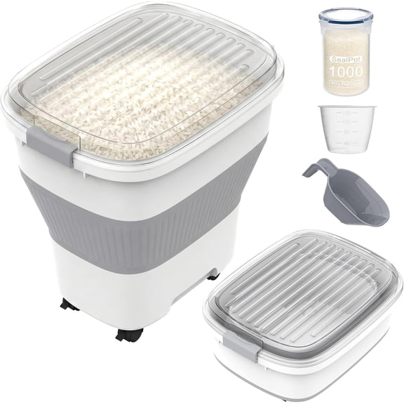 Pet Food Storage Containers 50 lb | Keep Food Fresh and Easy to Move