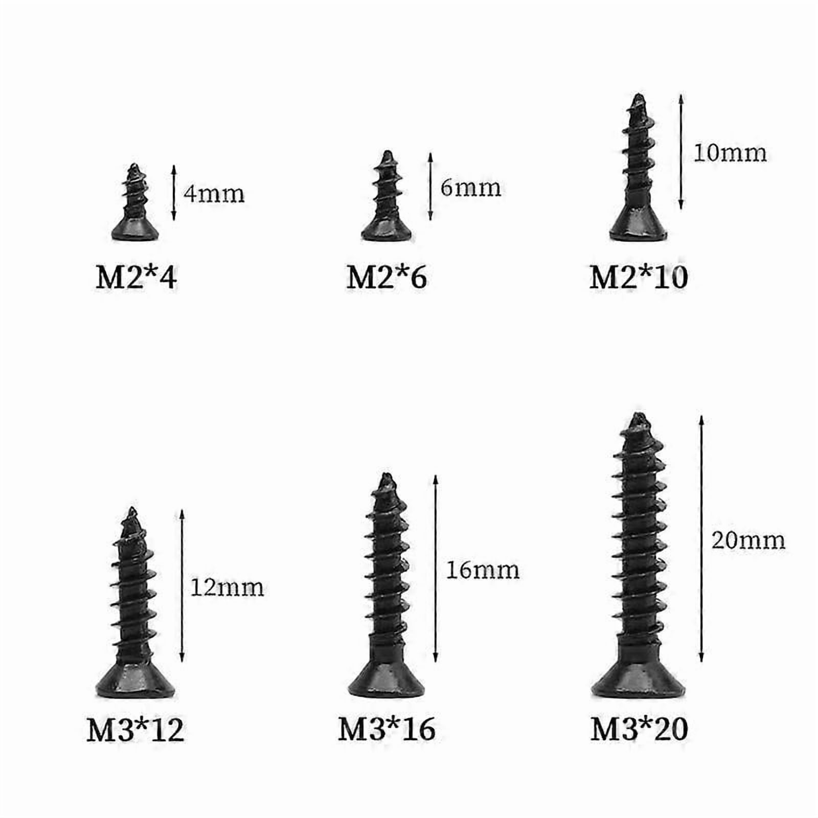 20/50Pcs M2 M3 Small Micro Carbon Steel Cross Phillips Flat Countersunk Pan Head Self Tapping ...