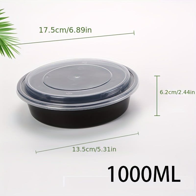 20/50pcs Disposable Lunch Boxes, Stackable Round Plastic Salad Bowl ...