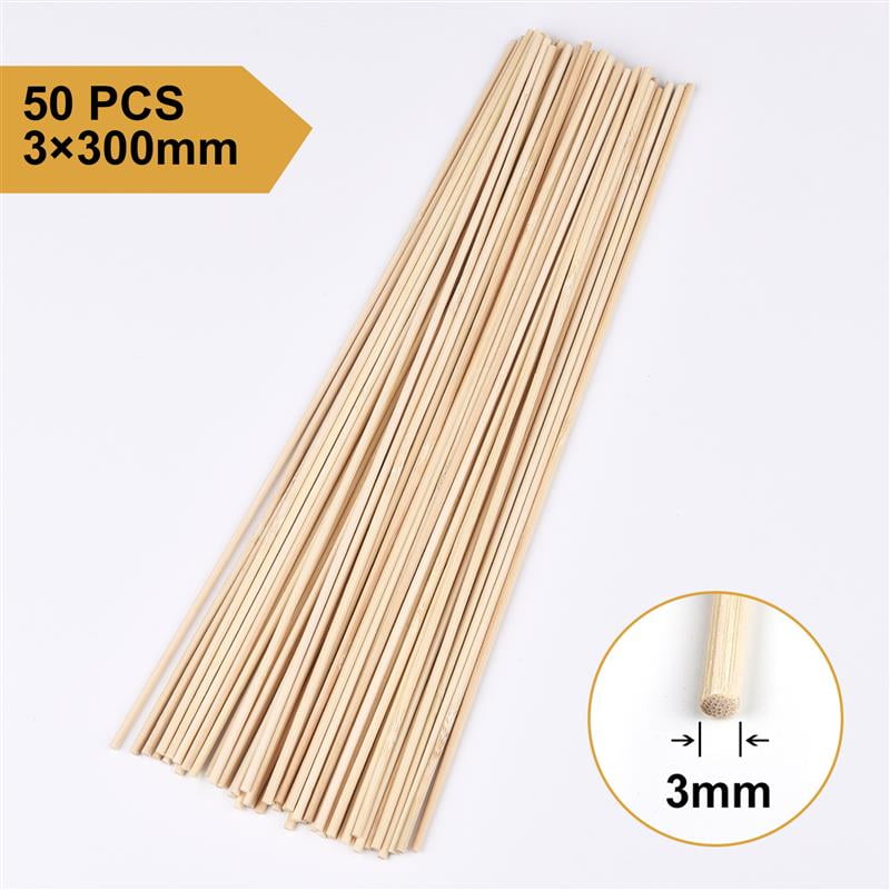 20/50pcs Solid Round Wooden Bamboo Sticks DIY Handmade Craft Making ...