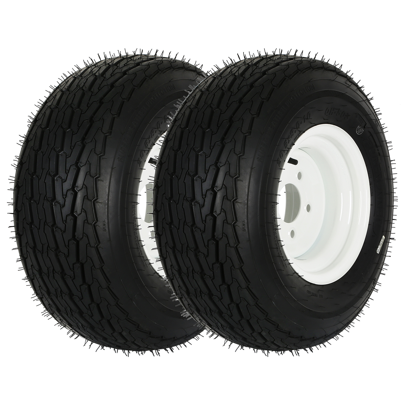 Roadstar 2pcs 4PR 4Lug 4.80x8 Trailer Tires with Rim - Walmart.com