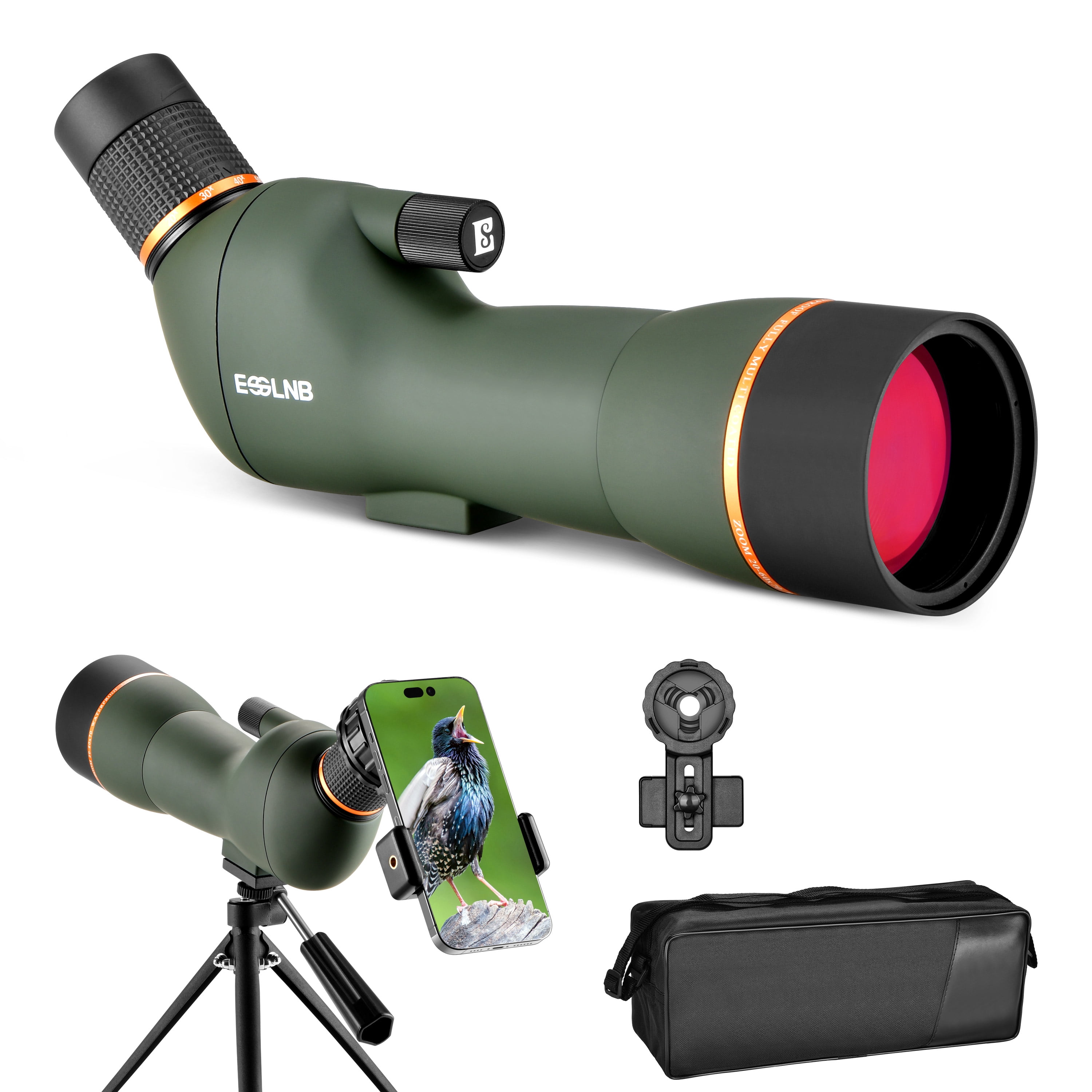 20-60X HD Spotting Scope 70mm FMC Lens BAK4 Prism Wide FOV Bird ...