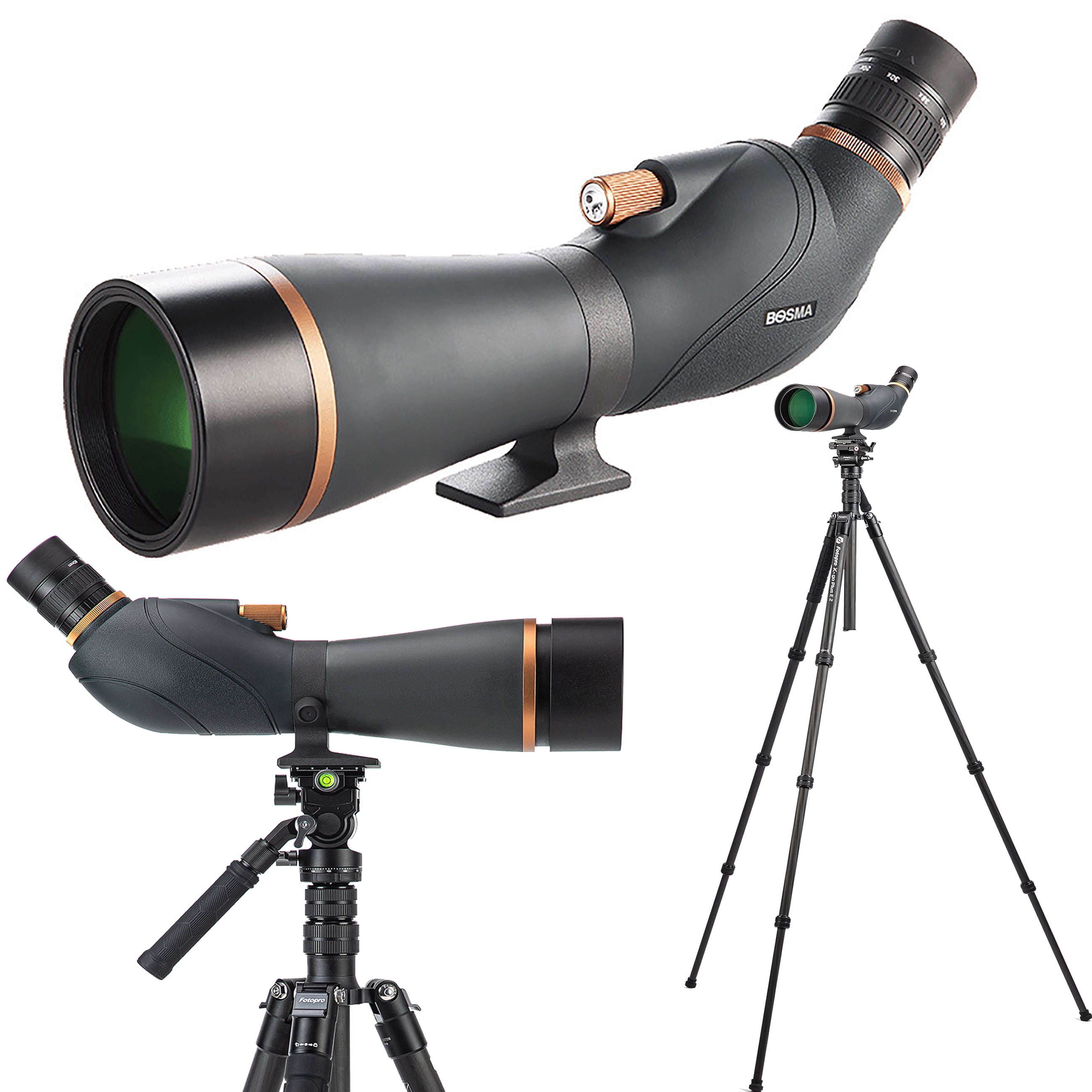 20-60x80 Nitrogen-Filled Spotting Scope with Lightweight Carbon Fiber ...
