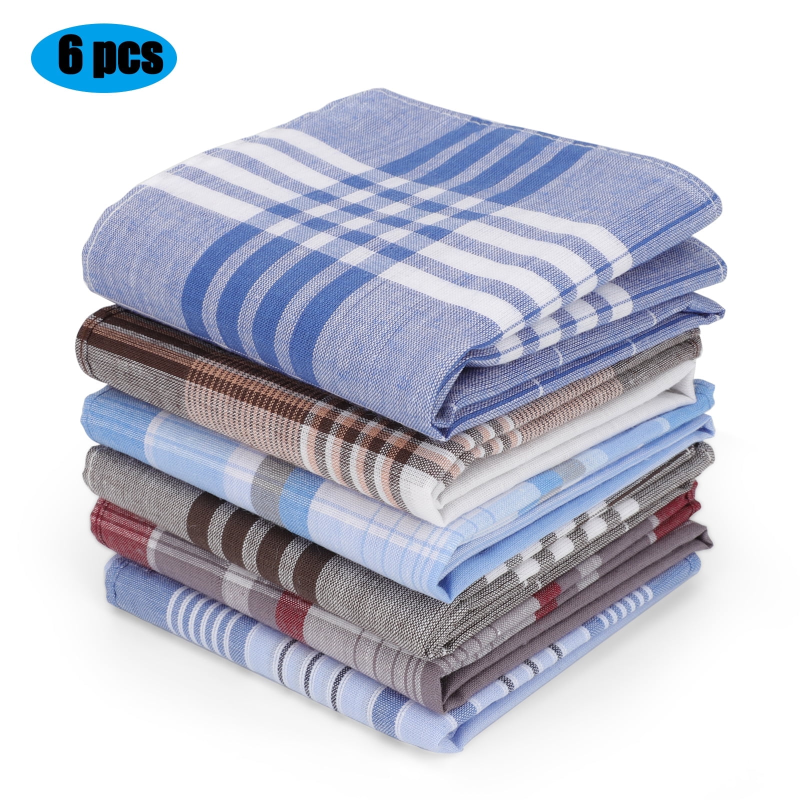 20/6pcs Men's Handkerchiefs, DISEN Soft Cotton Hankies, Classic Pocket ...