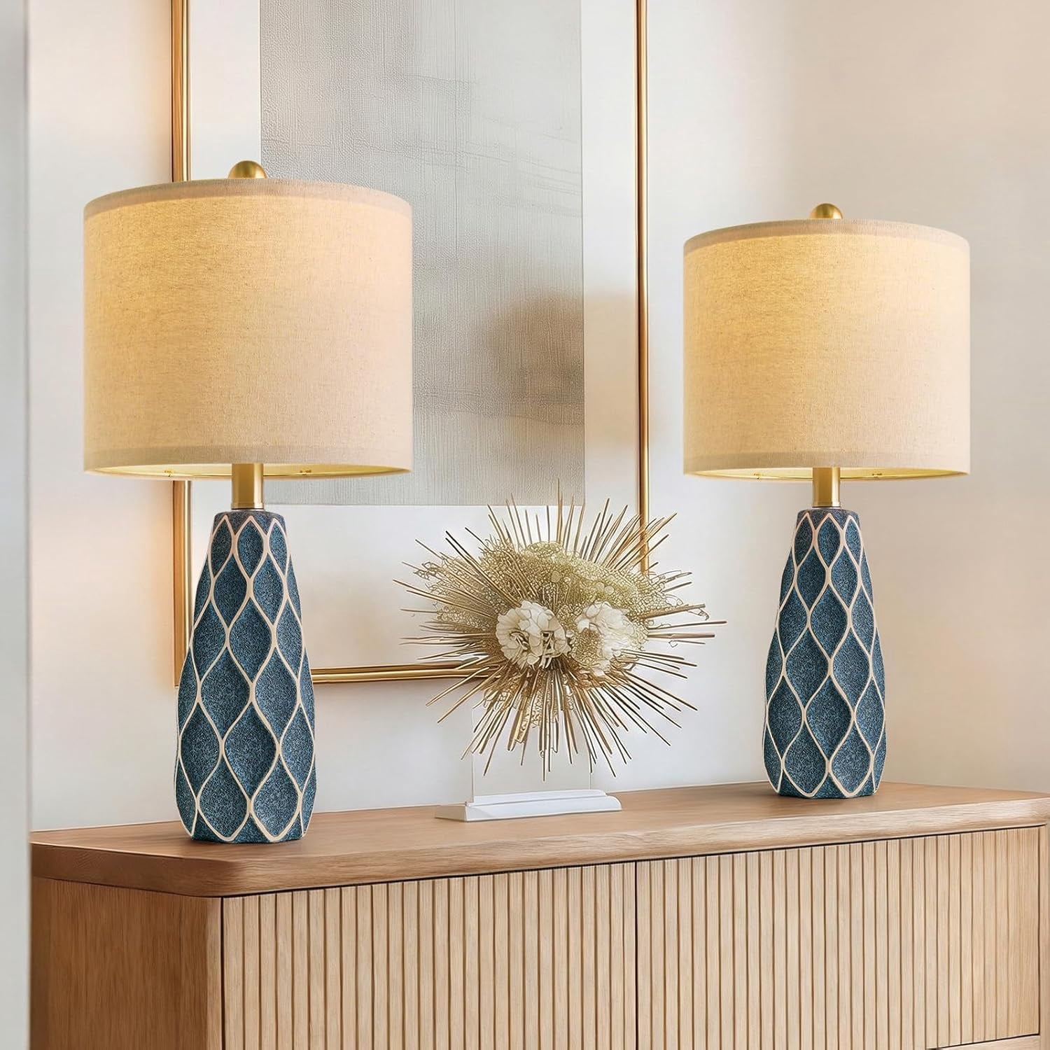 20.75" Small Table Lamps for Living Room Bedroom Lamps Set of 2 Ceramic ...
