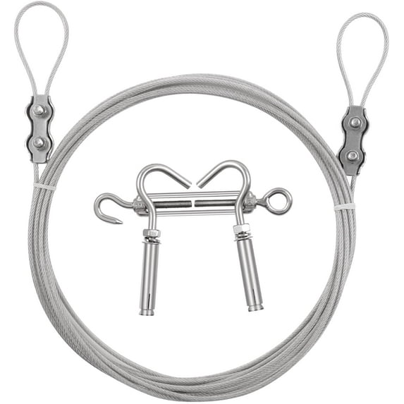 20.7FT/6.3M Stainless Steel Clothes Lines for Hanging Clothes Outside ...