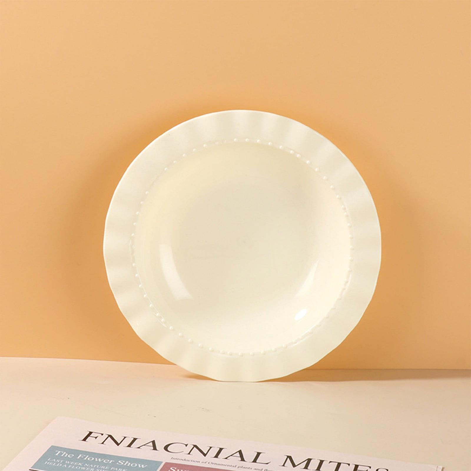 20.7x20.7cm Cream-Colored Plastic Serving Tray - Living Room Snack ...